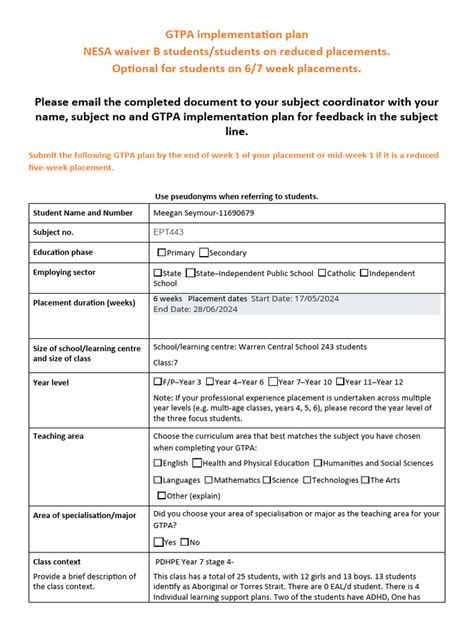 Gtpa Implementation Plan 2023 Pdf Cognition Learning