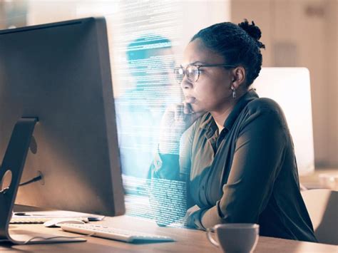 Overlay Programming And Code With A Woman Developer Thinking