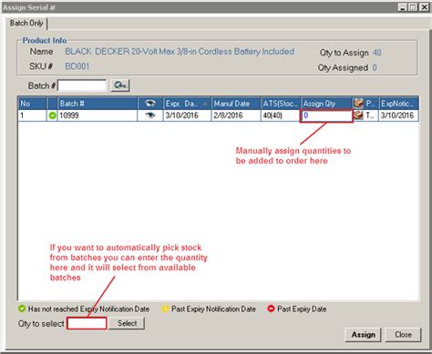 batch module vendor customer returns with batch