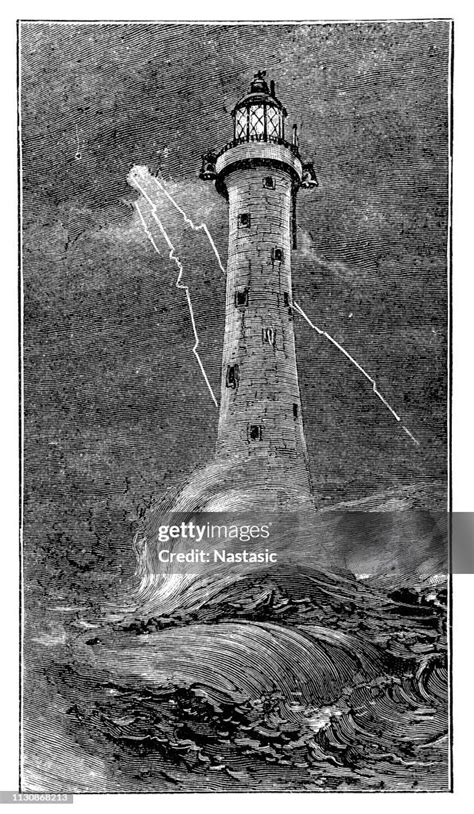 Storm At The Eddystone Lighthouse High Res Vector Graphic Getty Images