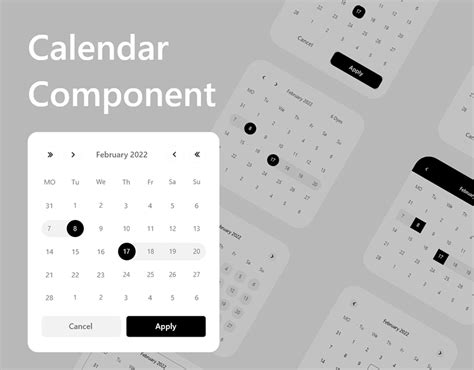 Ui Calendar Component On Behance
