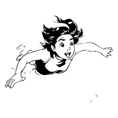 Premium Vector Surfer Girl In A Splash Of Water Vector Cartoon Illustration Premium Vector Surfer Girl In A Splash Of Water Vector Cartoon Illustration