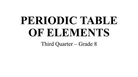 Development Of The Periodic Table Powerpoint Ppt