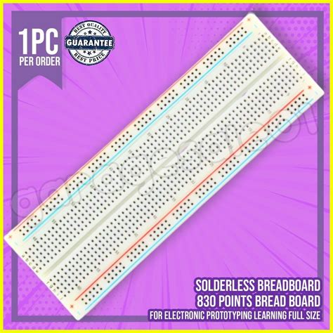 ۞ 830 Point Solderless Pcb Bread Board Mb 102 Mb102 Test Diy Develop For Arduino Shopee