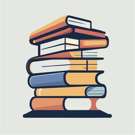 Pila Plana De Libros Dibujada A Mano Vector Premium