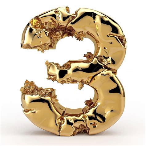 Premium Photo Numerical Number Three In Creative Digital Art Style