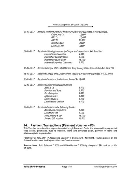 Swayam Education Gst Practical Assignment Tallyerp9book Page 18 19