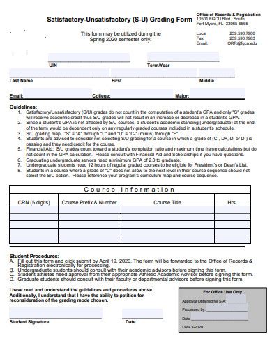 Free 33 Grading Form Samples In Pdf Ms Word