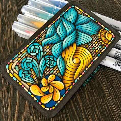 Stained Glass Technique Zentangle Inspired Art Zentangle Patterns Zentangle Drawings Zentangle