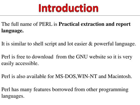 Ppt Perl Powerpoint Presentation Free Download Id