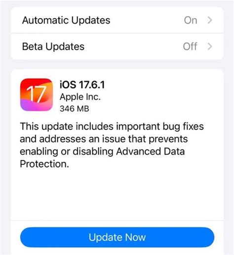 苹果 Ios 17 6 1 正式版发布：修复无法启用 禁用高级数据保护功能问题 Ios