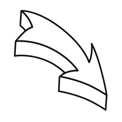 Premium Vector 3d Vector Abstract Arrow Hand Drawn Geometric Curved Pointer Down Isolated Bold