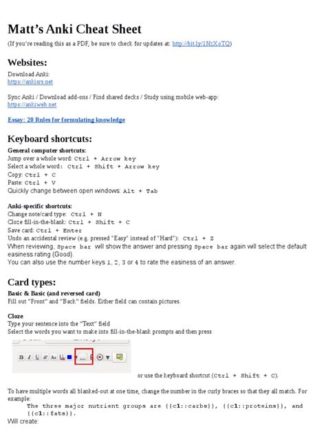 Anki Cheat Sheet Pdf Control Key Computer Keyboard