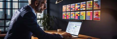 Top View Business Developer Hand Using Kanban Board Framework On