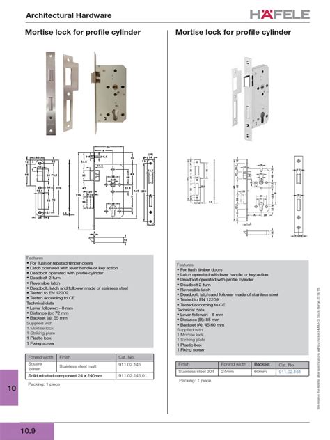 Mortise Locks Specifications And Features Pdf Architectural