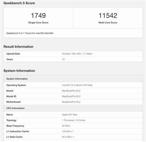 Ấn tượng với điểm Geekbench của M1 Max nhanh hơn gấp 2 lần so với chip M1 Tin tức công nghệ