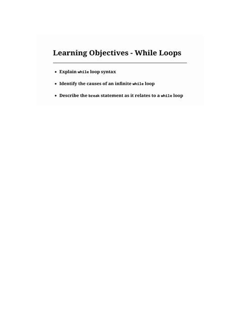 While Loops Pdf Control Flow Software Development