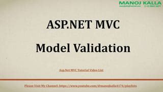 Asp Net MVC Data Validation Pptx
