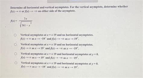 Solved Determine The Limit Answer As Appropriate With A Chegg Com