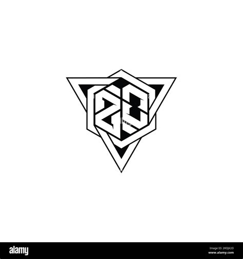 Zo Letter Logo Monogram Hexagon Shape With Triangle Geometric Outline Sharp Modern Style Design
