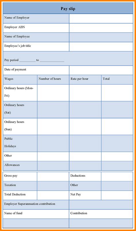 Superannuation Spreadsheet Template In 6 Get A Payslip Template For