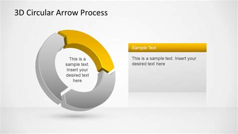 D Circular Arrow Process diagram다이어그램s for 무료ppt템플릿