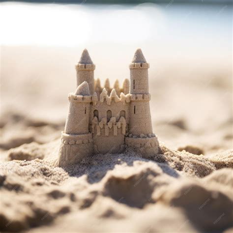 Premium Ai Image Detailed Sandcastle On A Beach