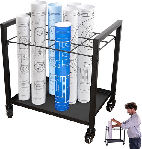 Innovart Vinyl Cart Mobile Rack 16 Rolls Capacity Vinyl Roll Storage Cart Vinyl