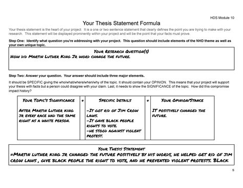 Davidk Hds Module 10 Your Thesis Statement Formula Hds Module 10 Your