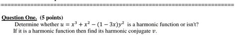 Solved Question One 5 Points Determine Whether U X3 X2 1 3x Y2