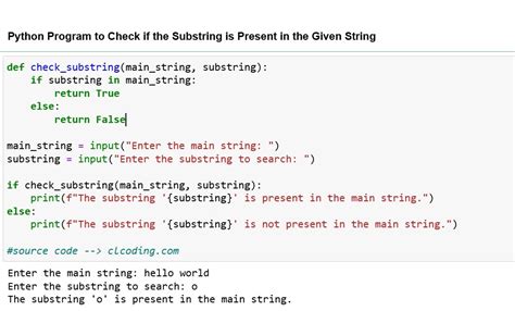 Day 76 Python Program To Check If The Substring Is Present In The