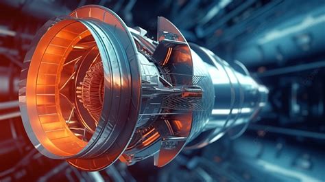 Rocket Component Mounted On Turbine Against Wave Background 3d