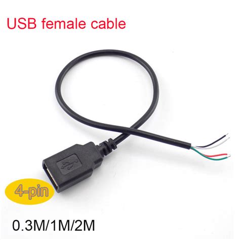 5v Micro Usb 20 4 Pin Female Jack 4 Wire Connector Extend Cable Diy