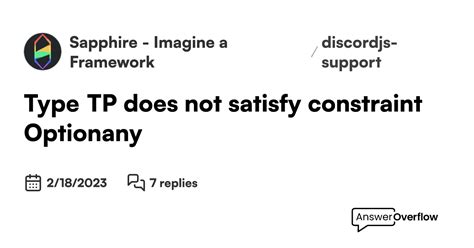 Type T P Does Not Satisfy Constraint Option Sapphire Imagine A