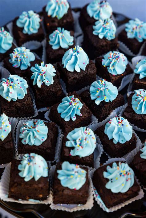 Blue Frosting Swirl Brownie Bites