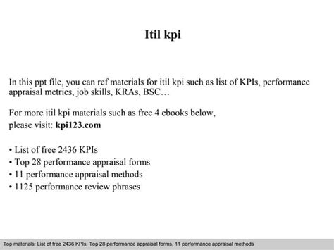 Itil Kpi Ppt