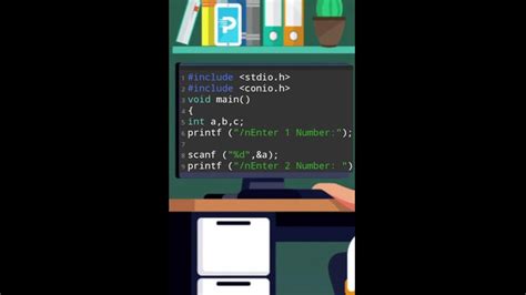 addition of two numbers in c language cprogramming shorts