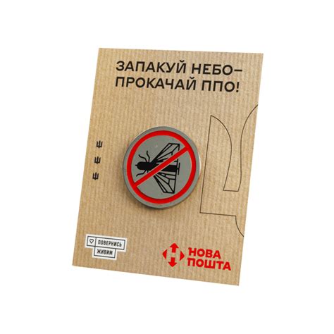 Значок металевий «Запакуй небо. Муха» - Нова Пошта