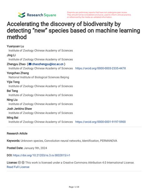 Pdf Accelerating The Discovery Of Biodiversity By Detecting “new
