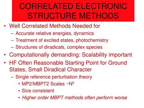 Ppt High Performance Electronic Structure Theory Powerpoint