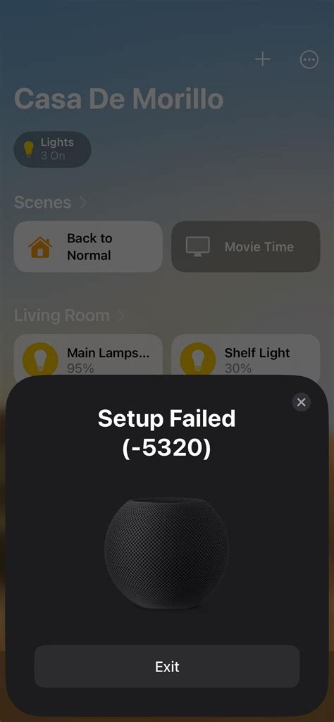 Help Homepod Mini Error 5320 Rhomekit