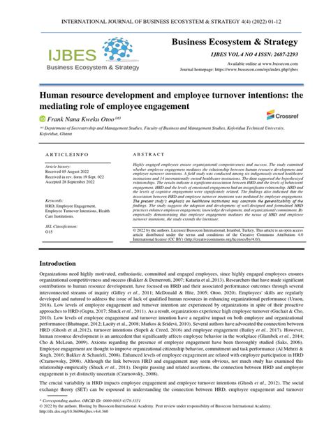 Employee Development And Turnover Rate Intentions Pdf Employment Occupational Burnout