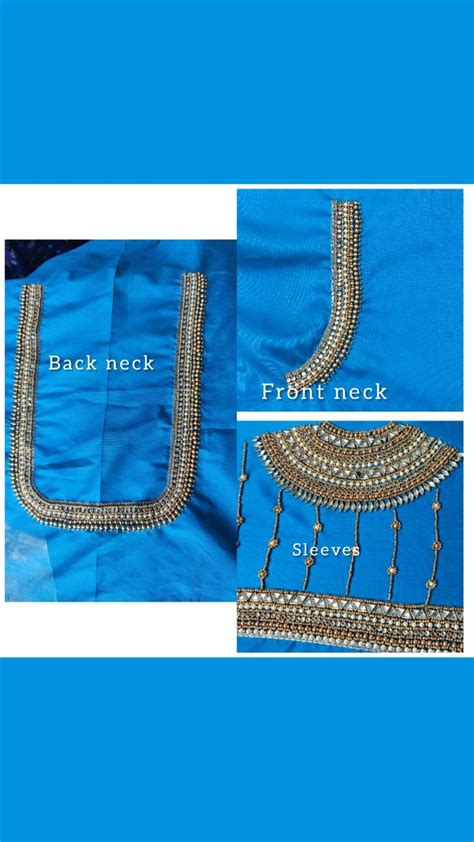 Aari Work Full Beed Work Blouse Embroidery And Stitching Drawstring