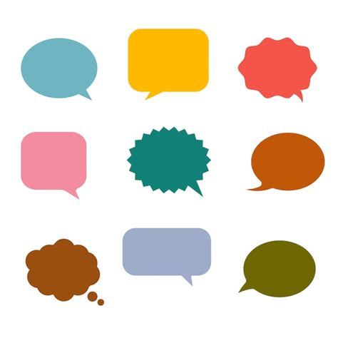 다채로운 말풍선과 대화 풍선 프리미엄 벡터