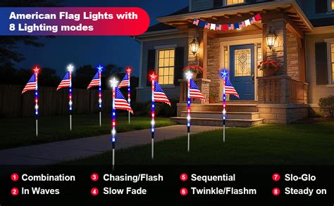 4th Of July Decorations Outdoor American Flag Lights 8