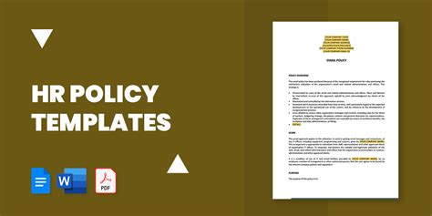 HR Policy Template 20 Free Word Excel PDF Documents Download