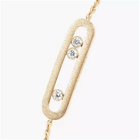 Move Classique Ciselé Diamond Bracelet In Yellow Gold Messika 14586 Yg