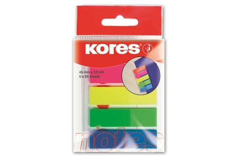 Пластиковые клейкие закладки Kores Film 5 цветов по 25 листов 45105 ...