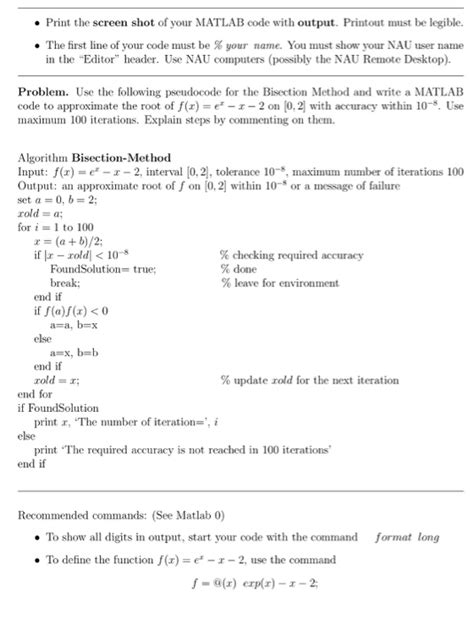 Solved Print The Screen Shot Of Your Matlab Code With