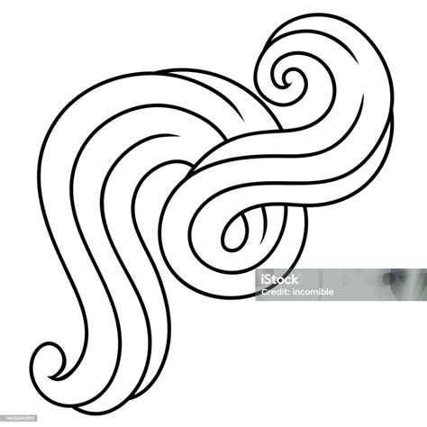 Wave Line Curl Monochrome Stripes Black And White Texture Stock Illustration Download Image